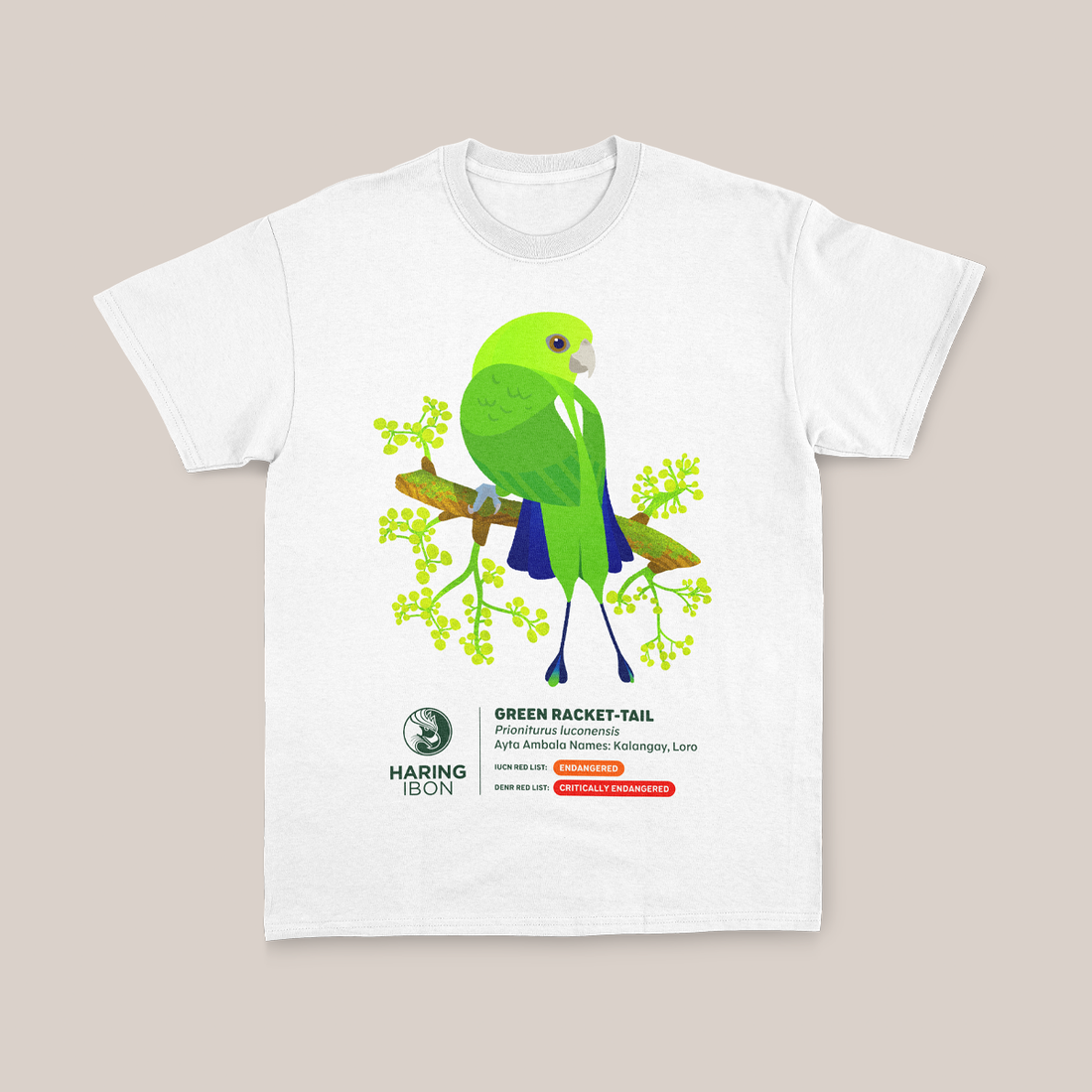 Green Racket-tail Graphic Tee – Haring Ibon