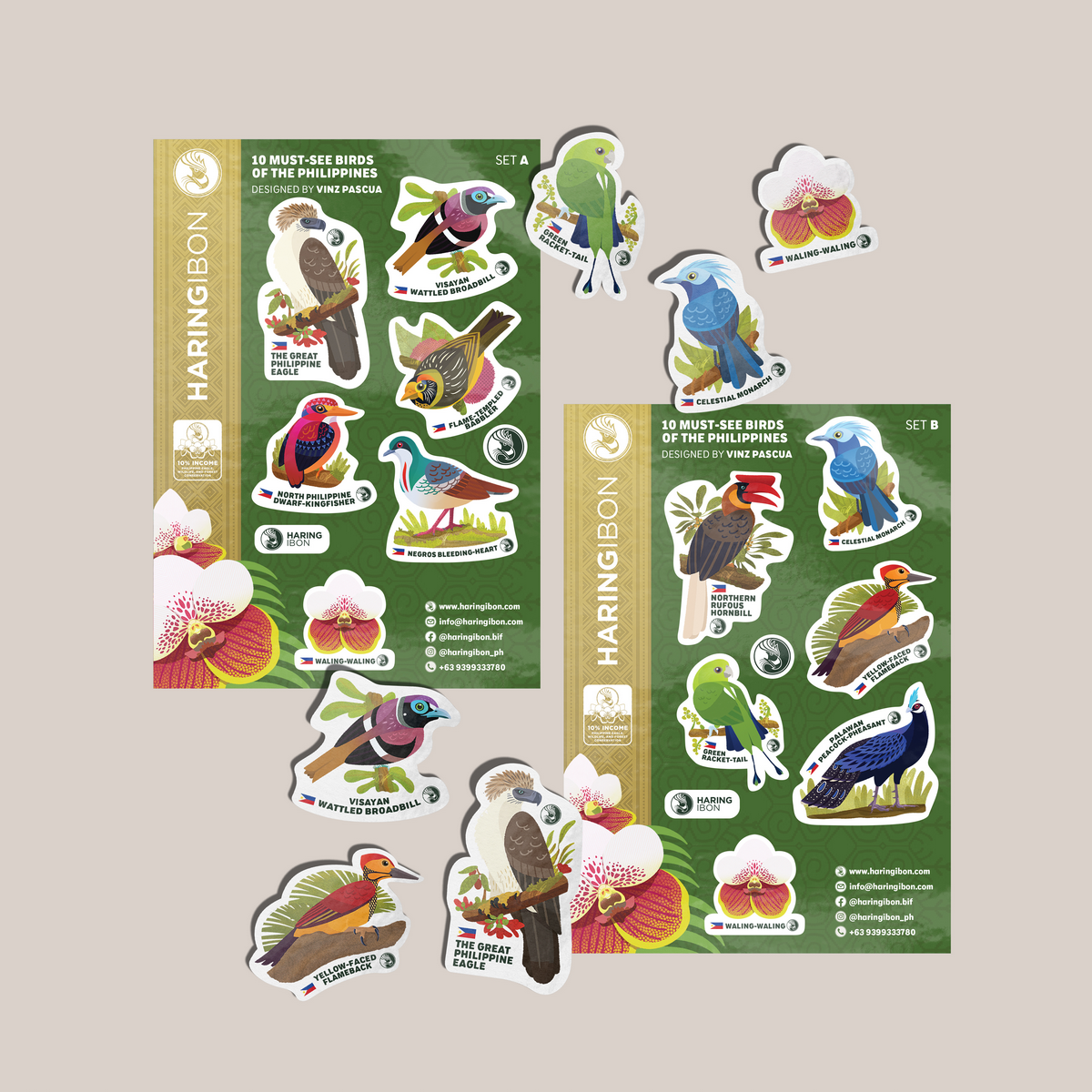 10 Must-see Birds of the Philippines Stickers 2-set – Haring Ibon